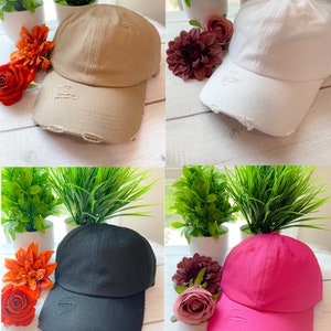 Distressed Ponytail Cap, Satin Lined Cap, Satin Lined Ponytail Caps ...