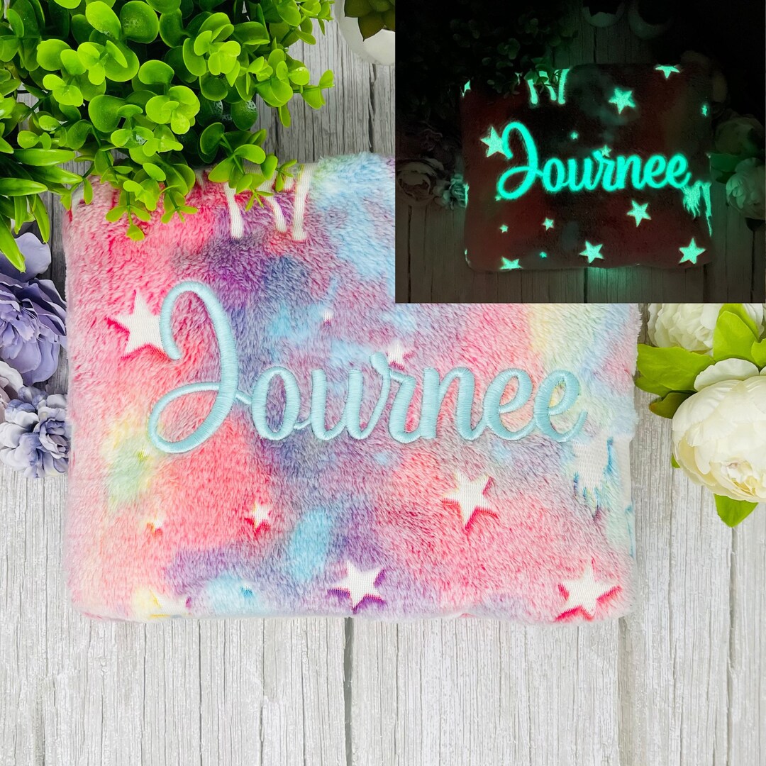 Custom Glow in the Dark Unicorn Blanket, Glow Name, Custom Glow in the ...