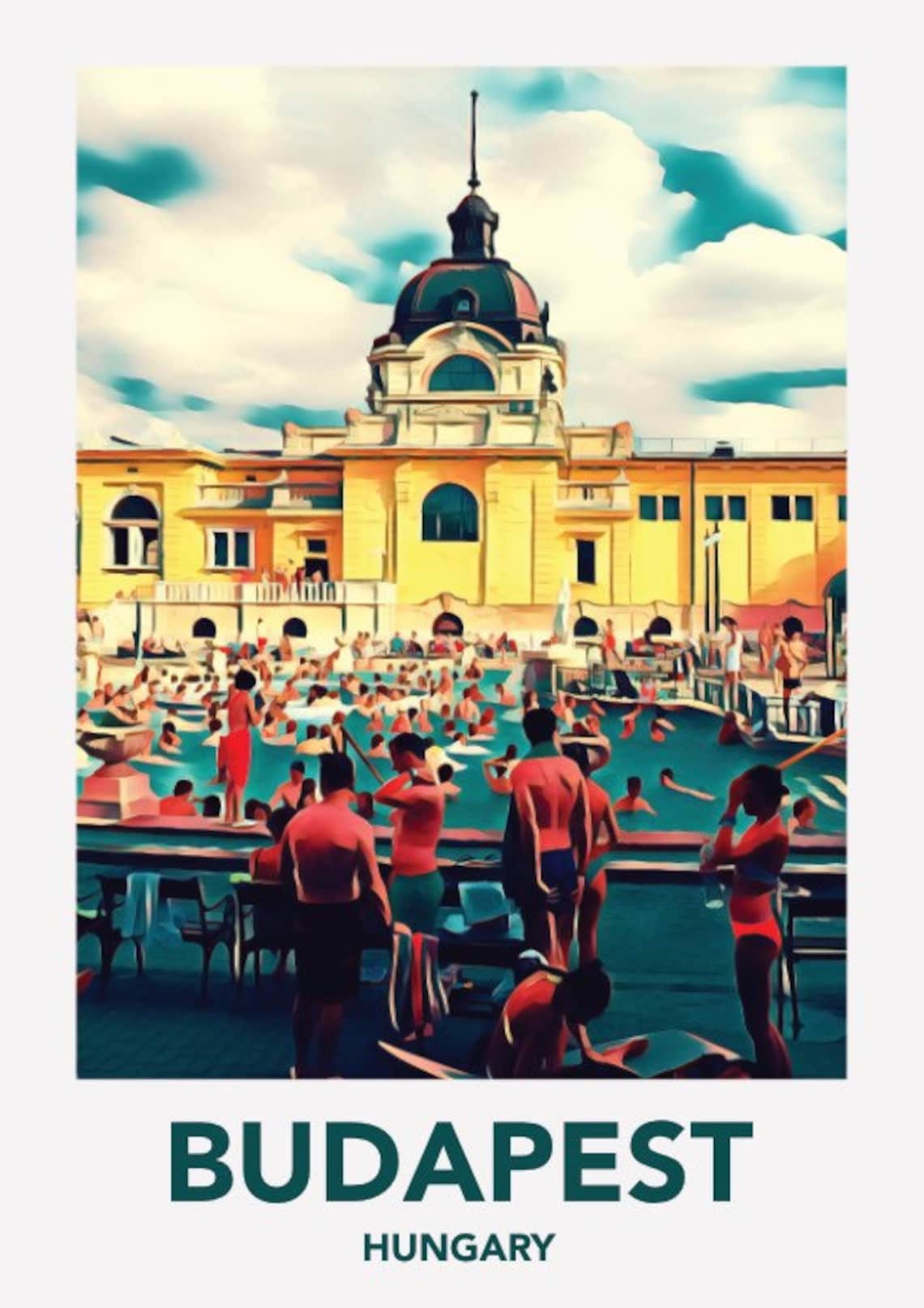 Budapest Hungary Vintage Travel Poster - Etsy UK