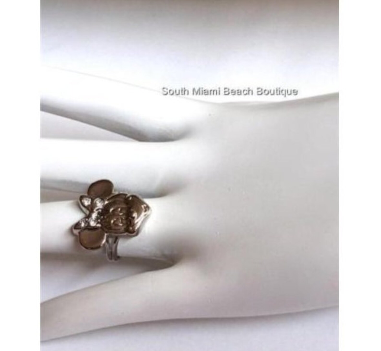 Vintage Disney Minnie Mouse Ring Bow Mickey Silver Plated Crystal Size ...
