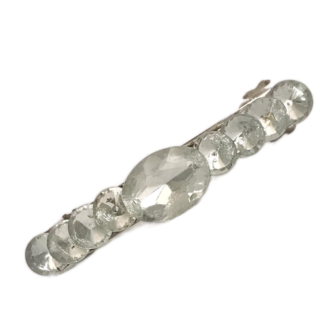 Vintage Clear Acrylic Lucite Hair French Barrette 80s 90s Silver Tone ...