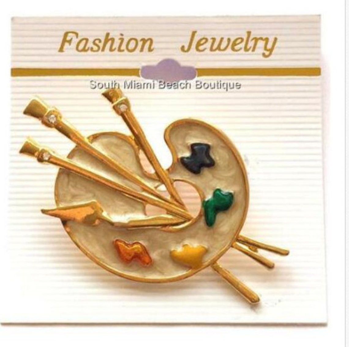 Artist Palette Brooch Pin Art Graduation Paint Brush Gold - Etsy