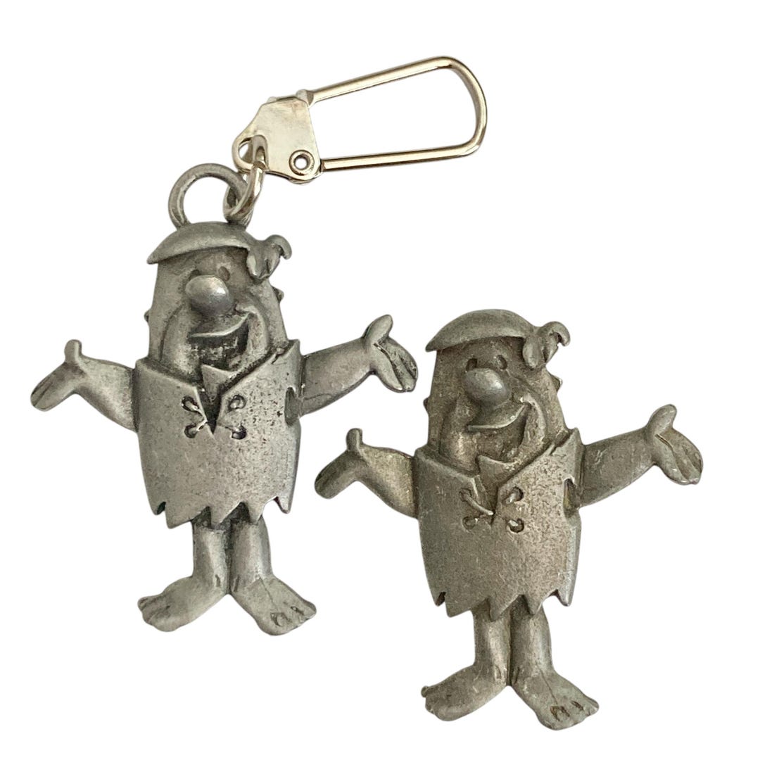 Vintage Fred Barney Flintstone Pin Zipper Pull Set Warner Bros Purse ...