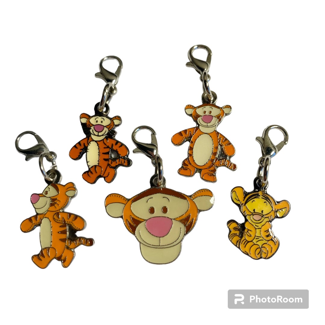 Vintage Disney Tigger Clip on Charm Lot of 5 Charms Purse Zipper Pull ...