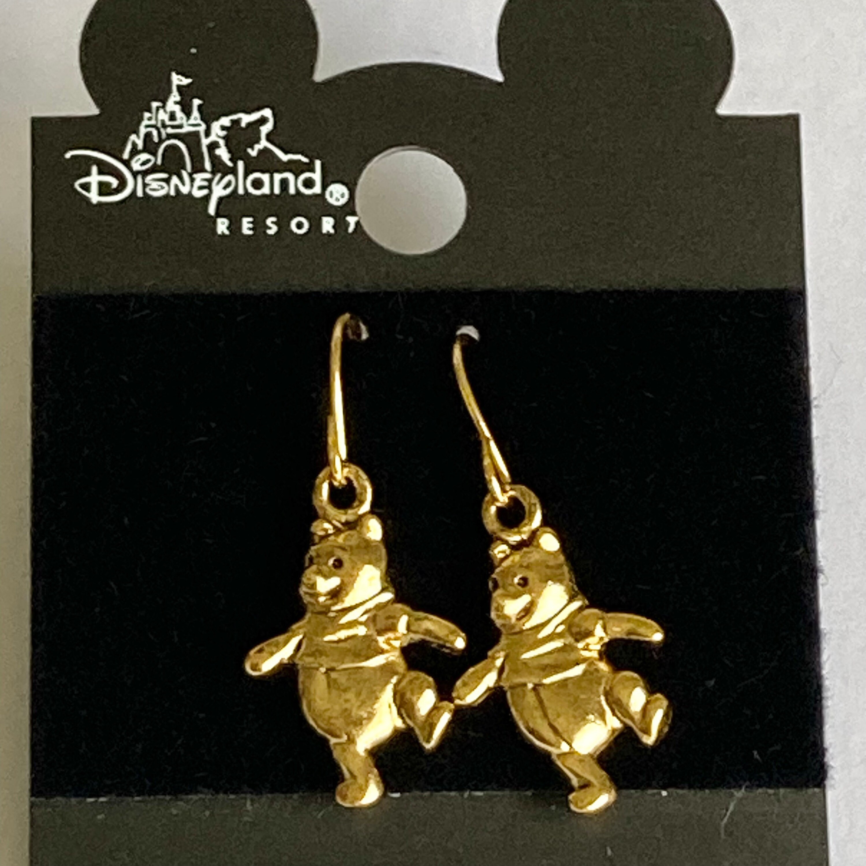 Vintage Disney Winnie the Pooh Earrings Gold Plated Disneyana Charms Signed Charms Etsy