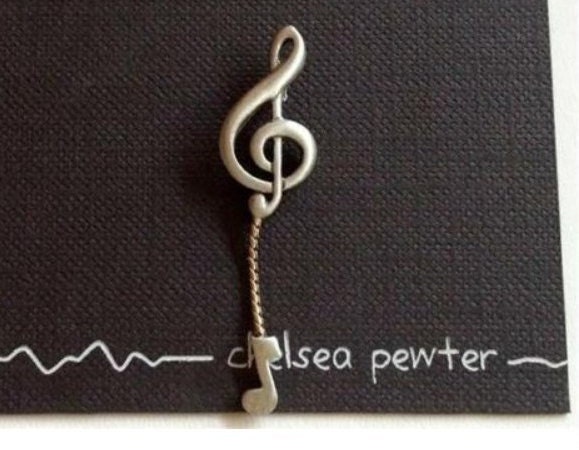 Music Note Pewter Lapel Tie Tac Hat Pin Brooch Musical Clef | Etsy