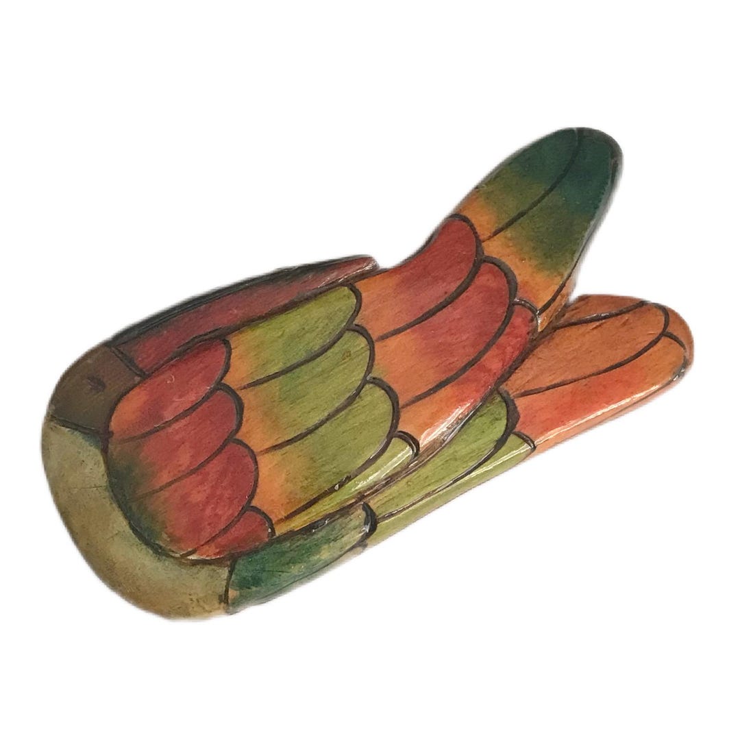 Large Vintage Wood Parrot Bird Hair Barrette Hand Painted 80s 90s ...