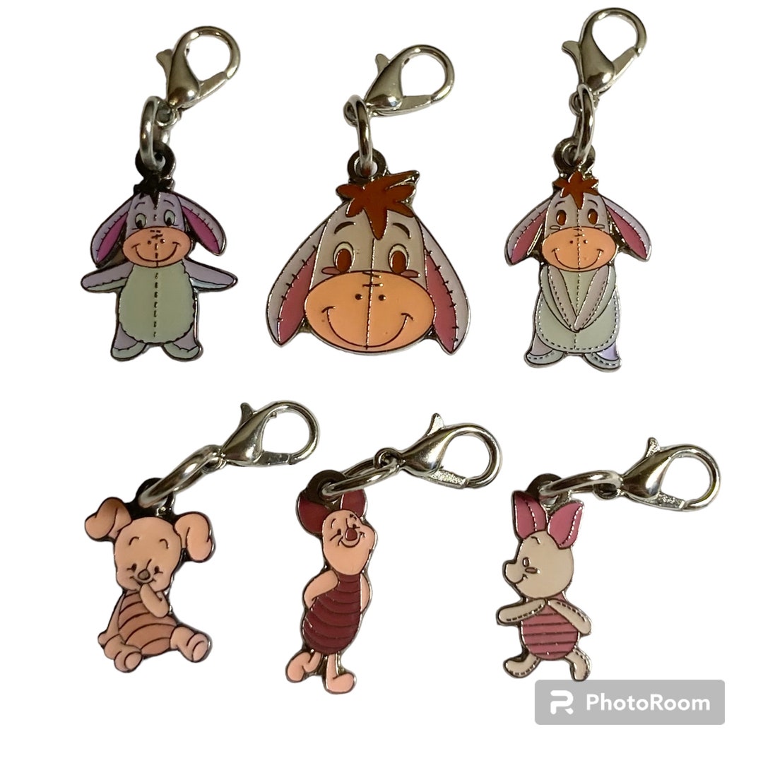 Vintage Disney Eeyore Piglet Charm Lot of 6 Charms for Bracelet Purse ...