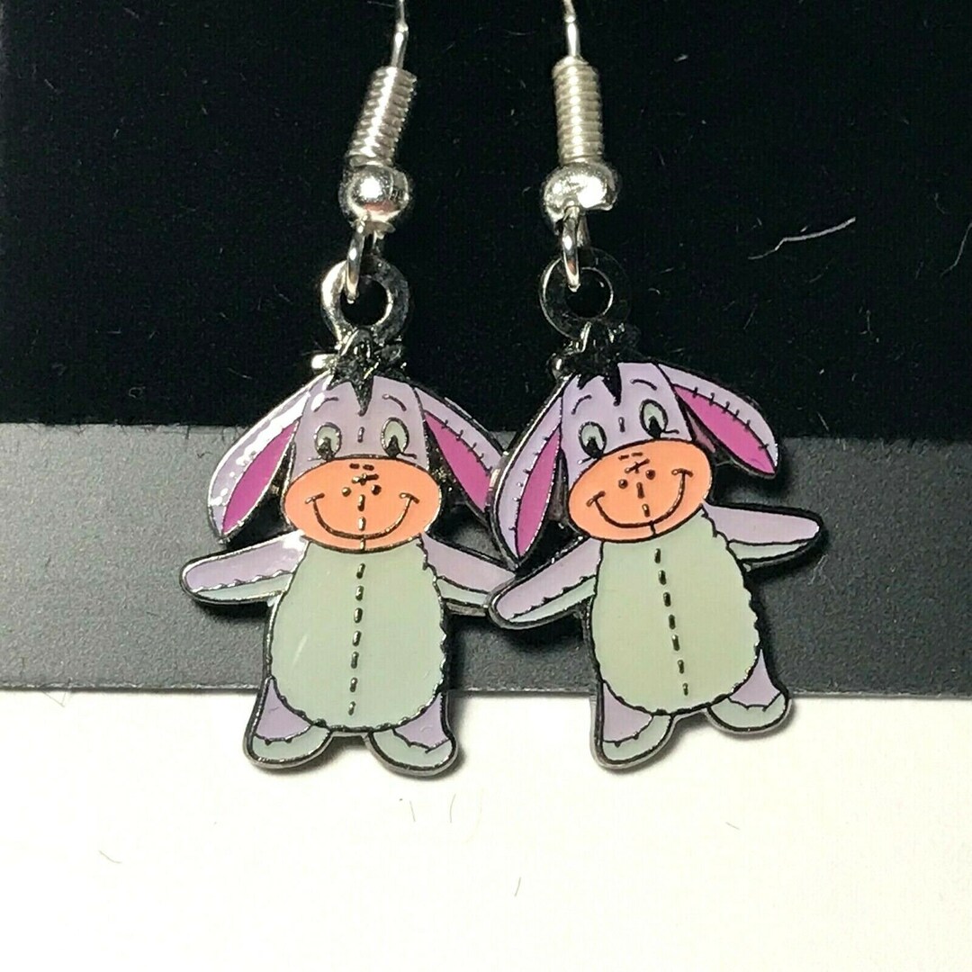 Vintage Disney Eeyore Charm Earrings Winnie the Pooh Disneyana Jewelry ...