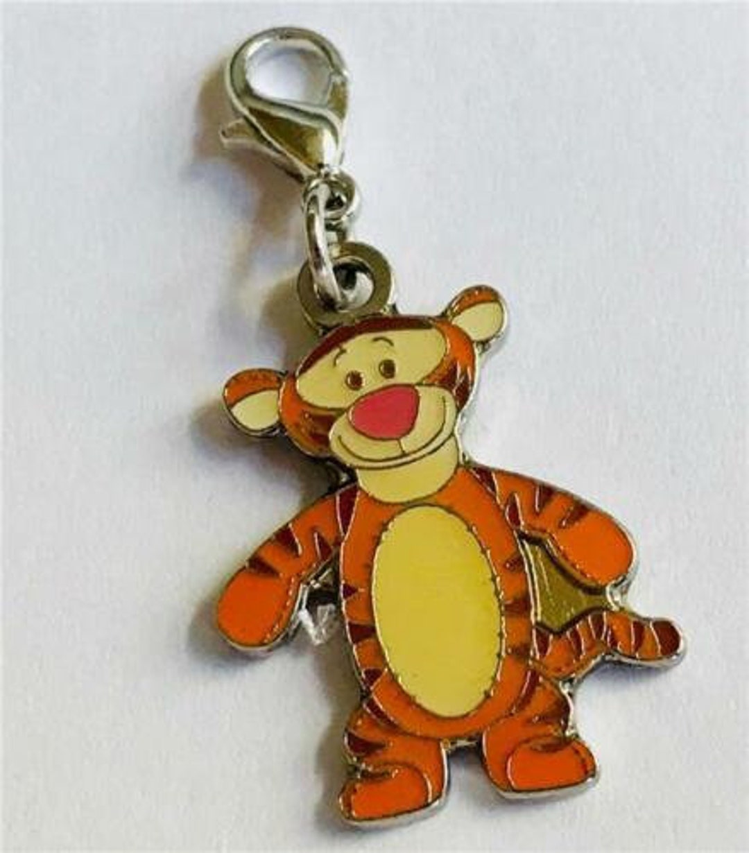 Vintage Disney Tigger Charm Winnie Pooh Zipper Pull Purse Tag Disneyana ...