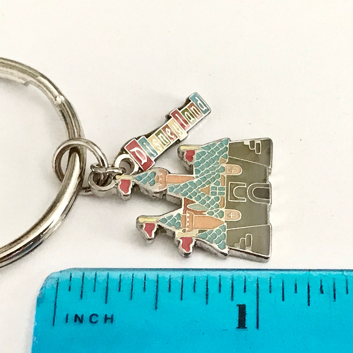 Vintage Disney Disneyland Castle Keychain Keyring Disneyana - Etsy