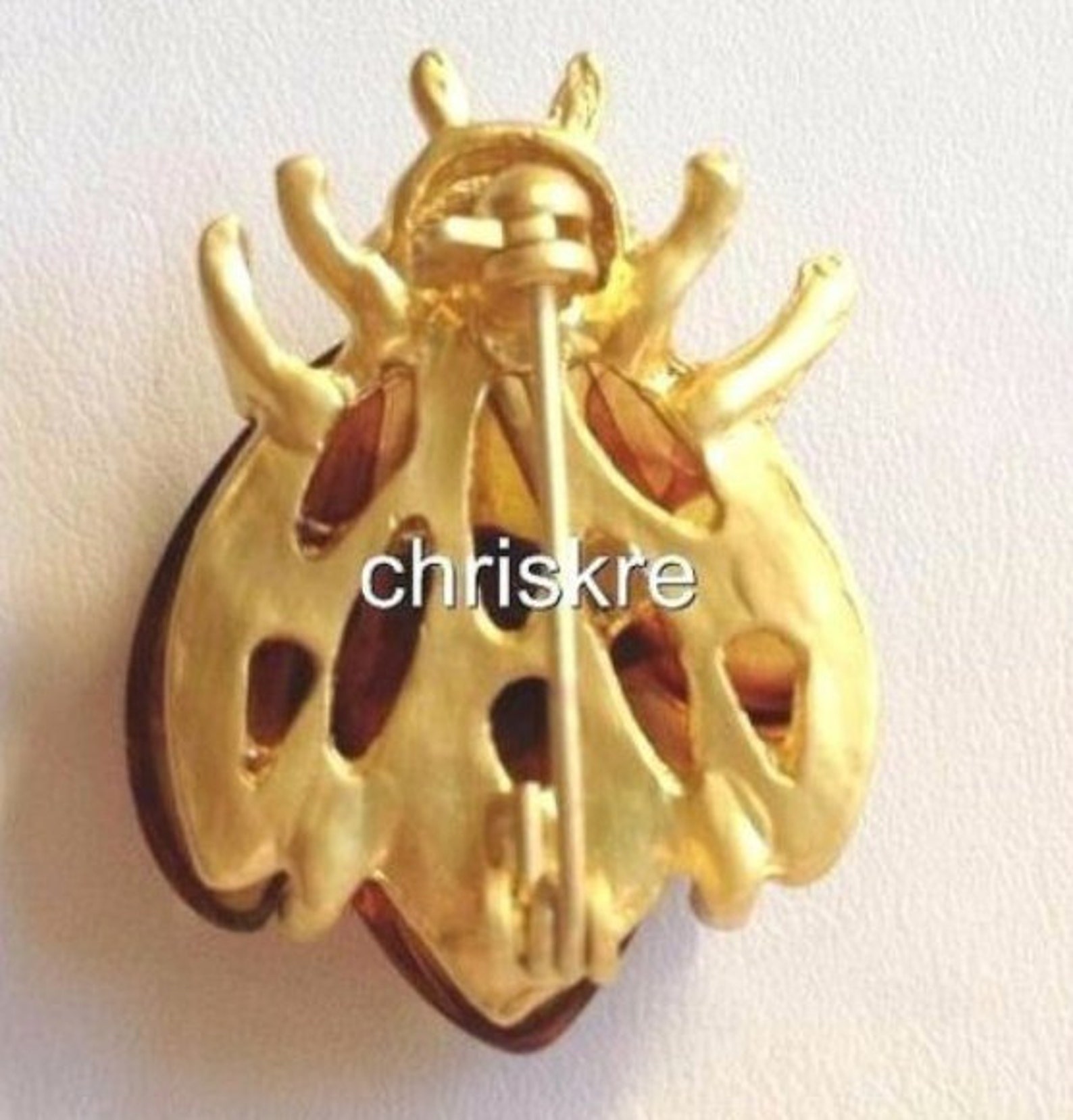 Vintage Gold Honey Amber Beetle Pin Brooch Bug Bumble Bee Brown Insect ...