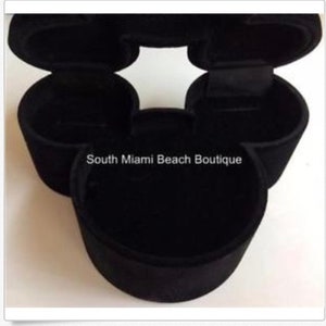 Vintage Disney Mickey Mouse Jewelry Box Keepsake Trinket Black Felt ...