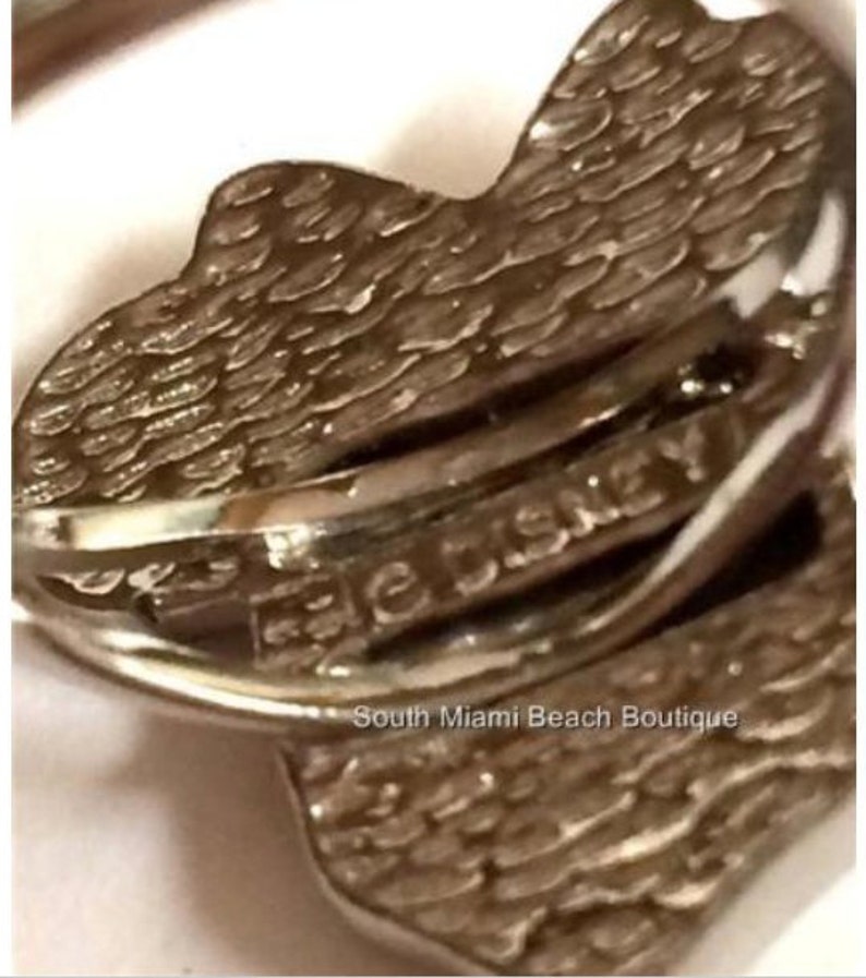 Vintage Disney Minnie Mouse Ring Bow Mickey Silver Plated Crystal Size ...