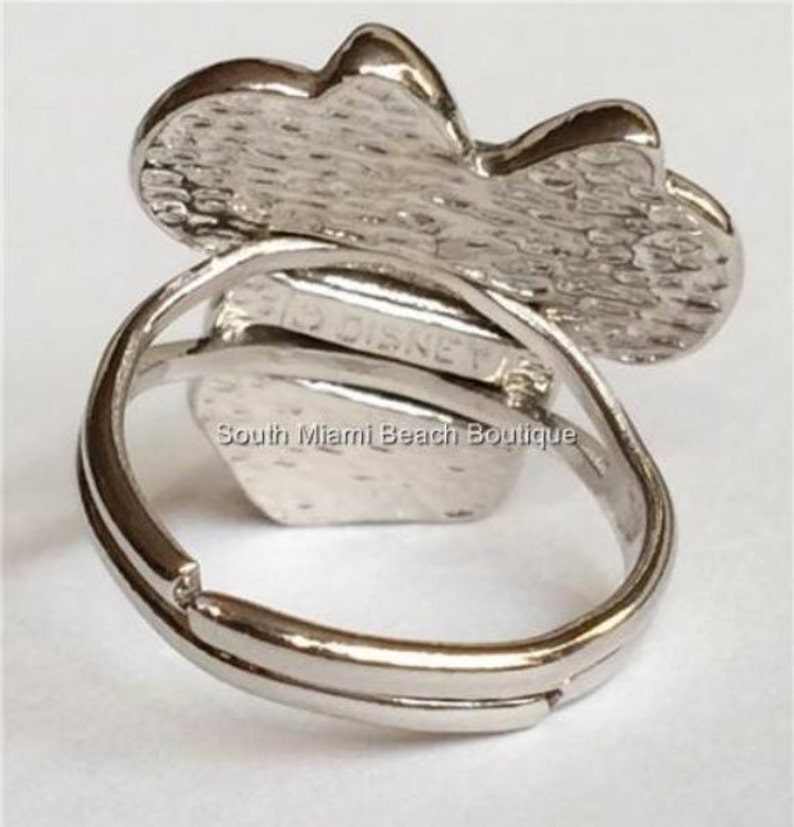 Vintage Disney Minnie Mouse Ring Bow Mickey Silver Plated Crystal Size ...