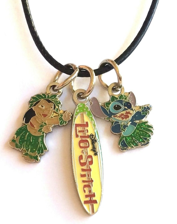 Vintage Lilo & Stitch Necklace Charm Pendant Enamel P… - Gem