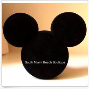 Vintage Disney Mickey Mouse Jewelry Box Keepsake Trinket Black Felt ...