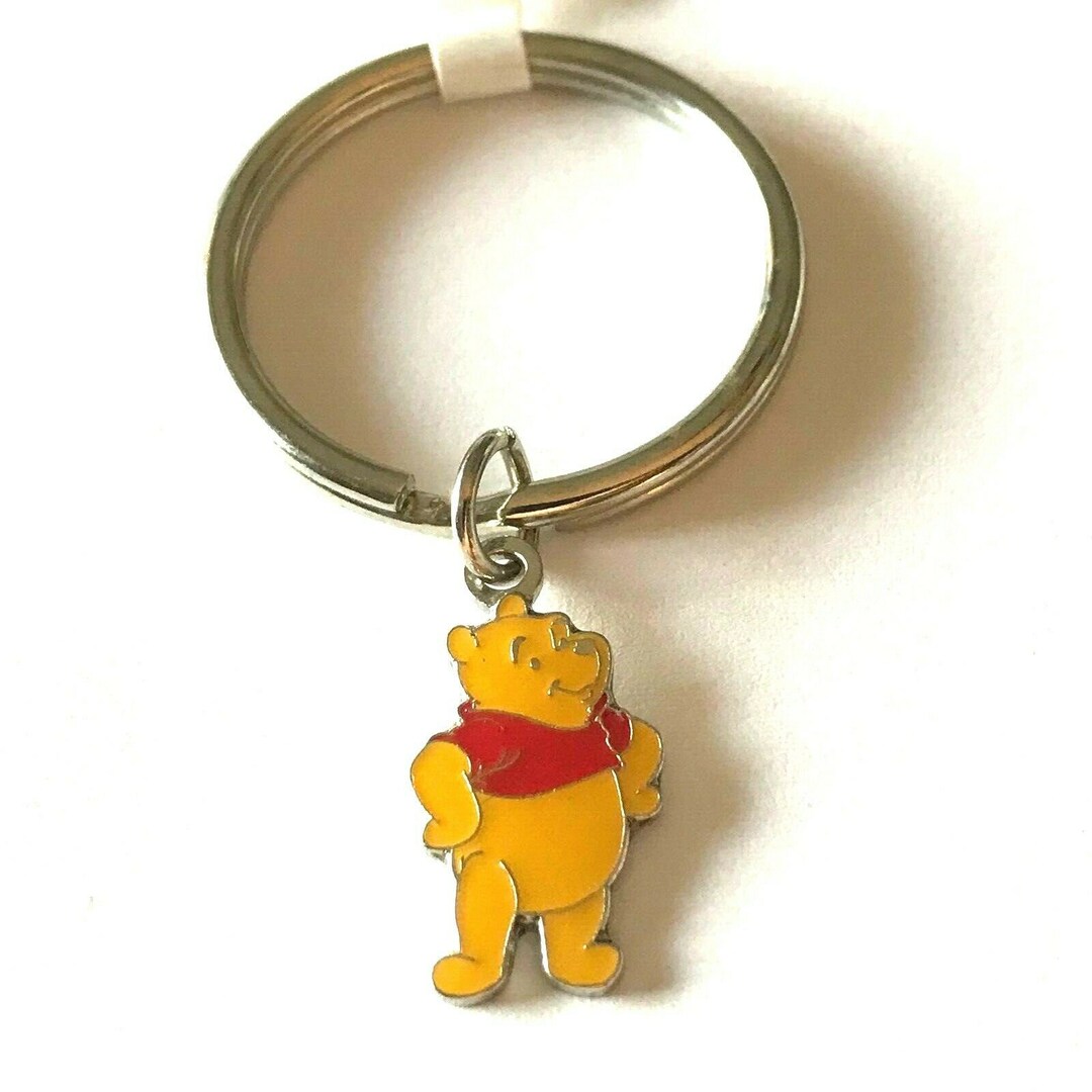 Vintage Disney Winnie the Pooh Bear Keychain Keyring Disneyana Signed ...