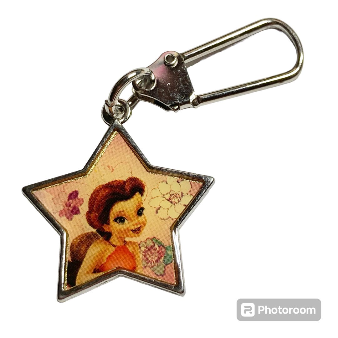 Vintage Disney Tinker Bell Fairy Rosetta Zipper Pull Bag Purse Charm ...