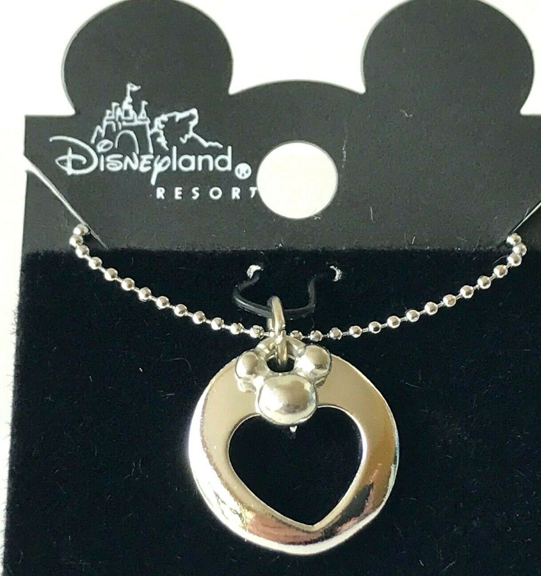 Vintage Disney Mickey Mouse Ears Heart Charm Anklet Bracelet Disneyana ...