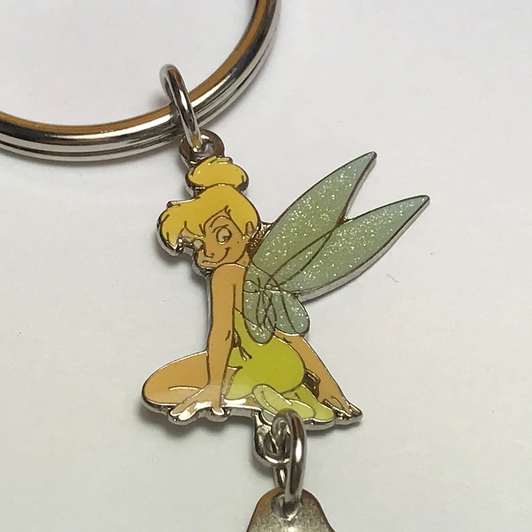 Vintage Disney Tinkerbell Zipper Pull Keychain Keyring Purse Charm ...
