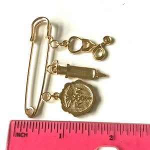 Nursing Cap Caduceus Pin Brooch Syringe RN Nurse Graduation Gift Gold ...