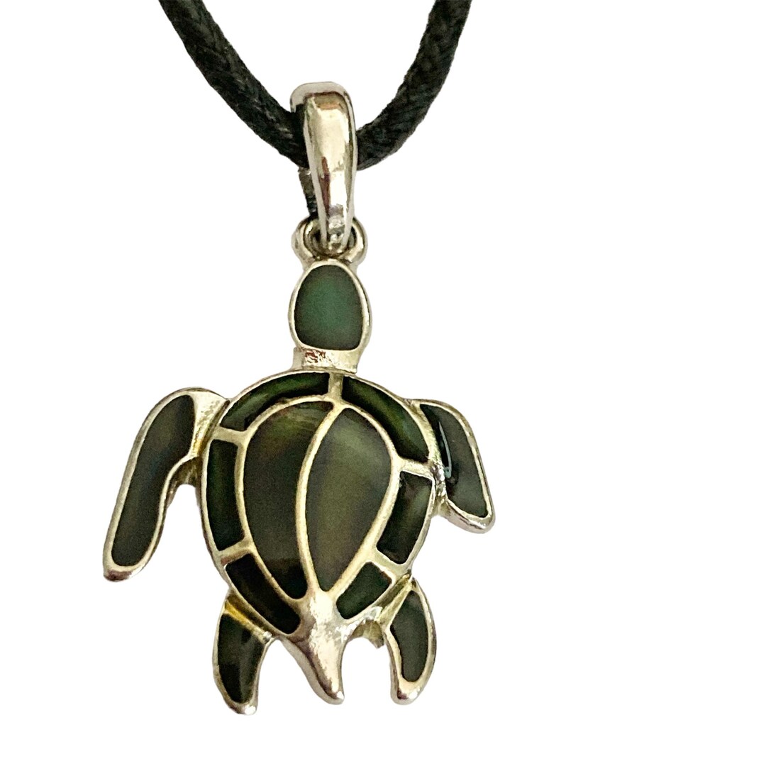 Vintage Mood Sea Turtle Pendant Necklace Liquid Crystal Thermochromic ...