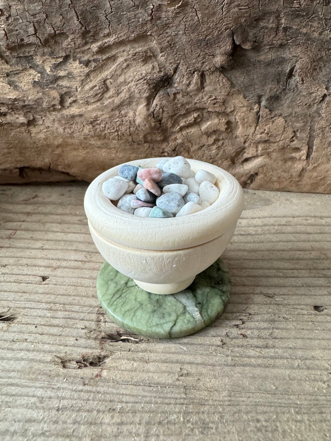 Wooden Essential Oil Diffuser Cup W/ Jade Plate, Scent Air Oil Diffuser ...