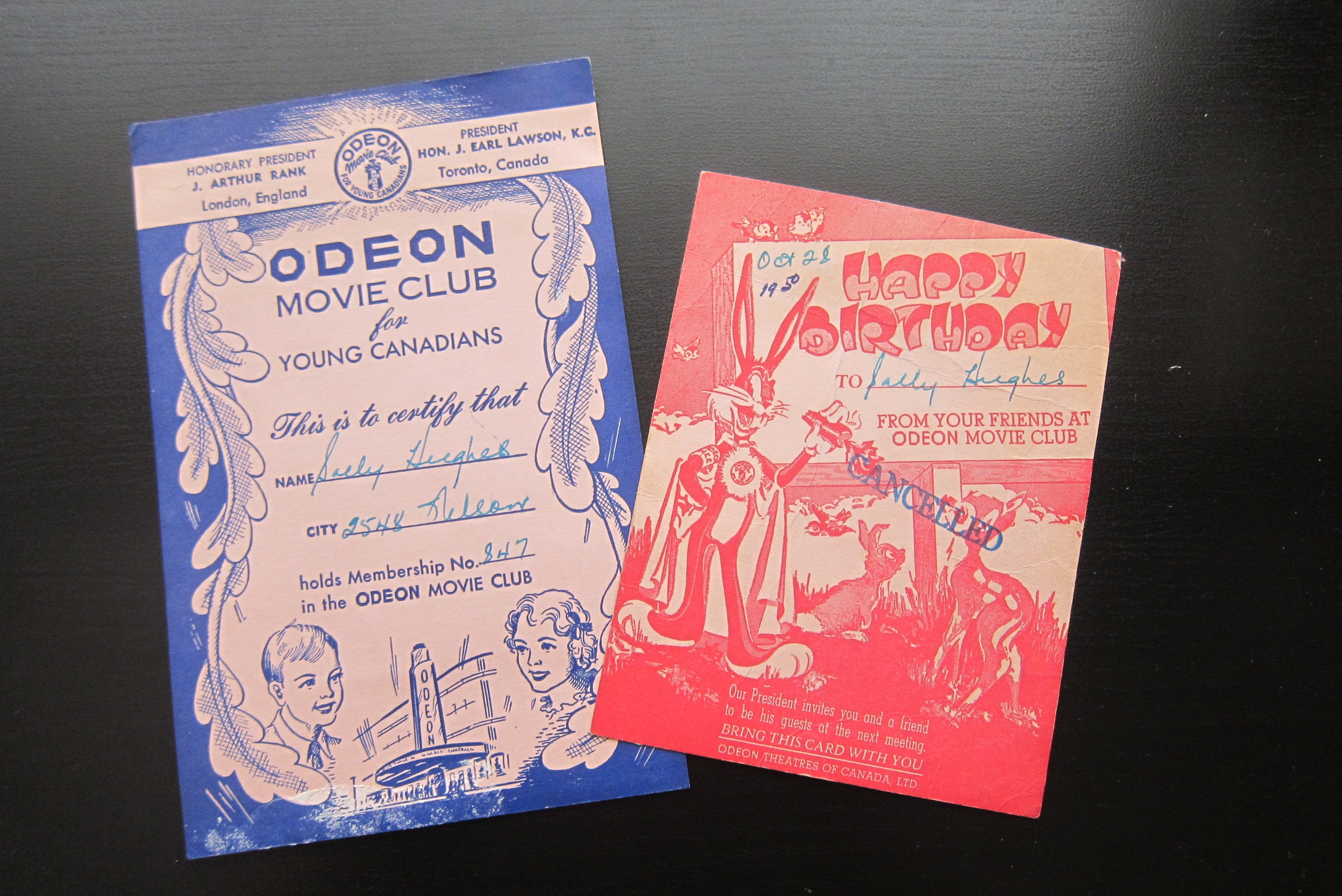 Vintage Odeon Movie Club for Young Canadians Membership Card | Etsy