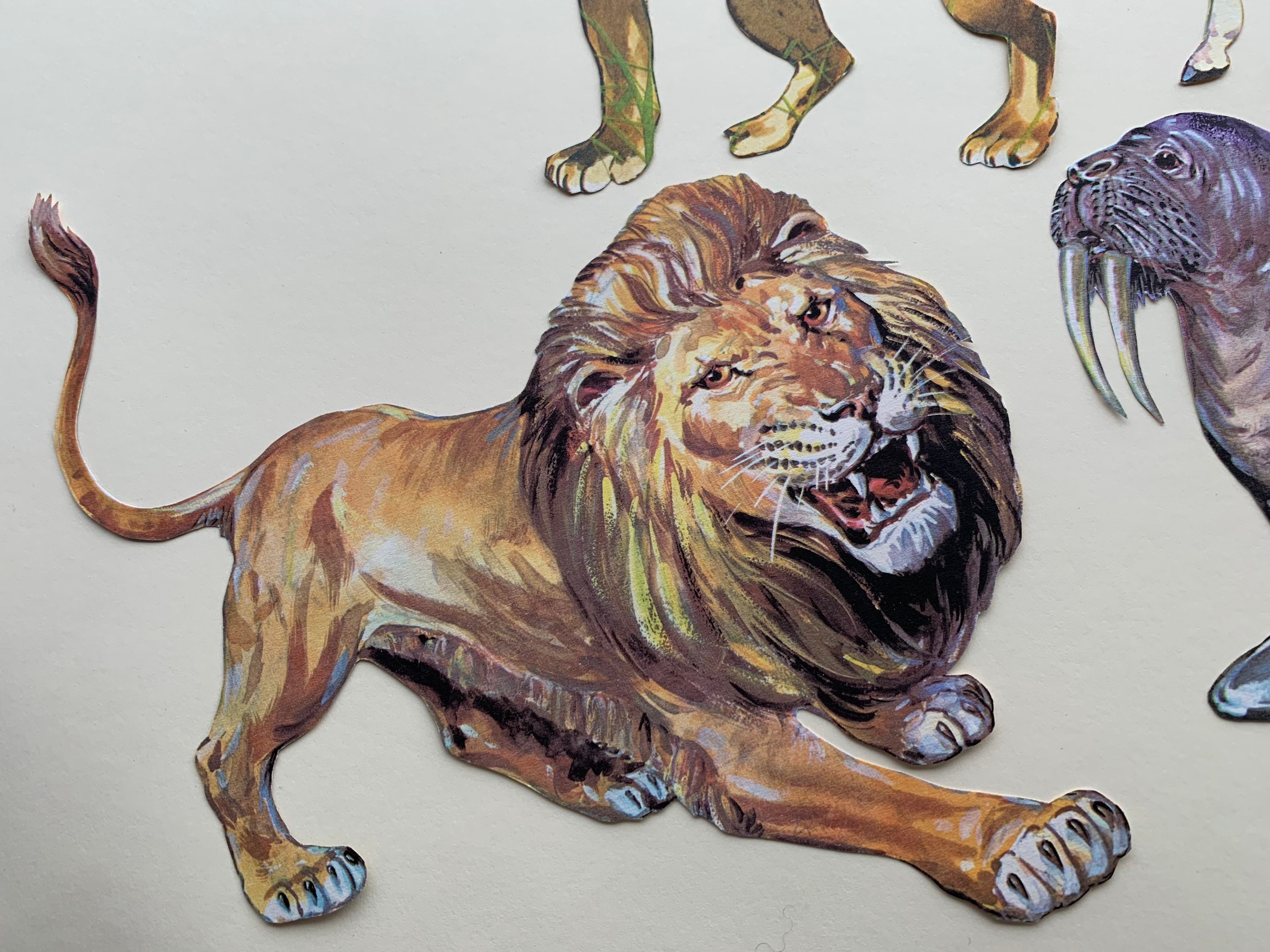 Zoo Animals Vintage Scrapbook Paper Ephemera Journaling Embellishments ...