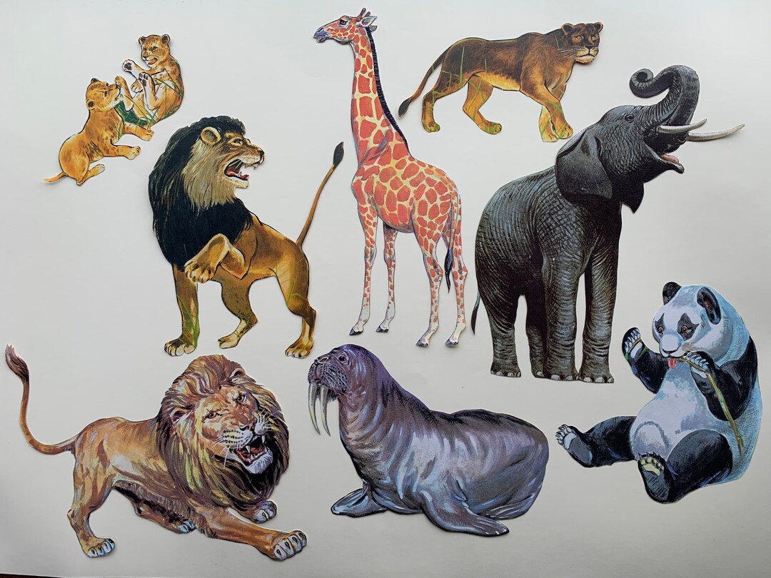 Zoo Animals Vintage Scrapbook Paper Ephemera Journaling Embellishments ...