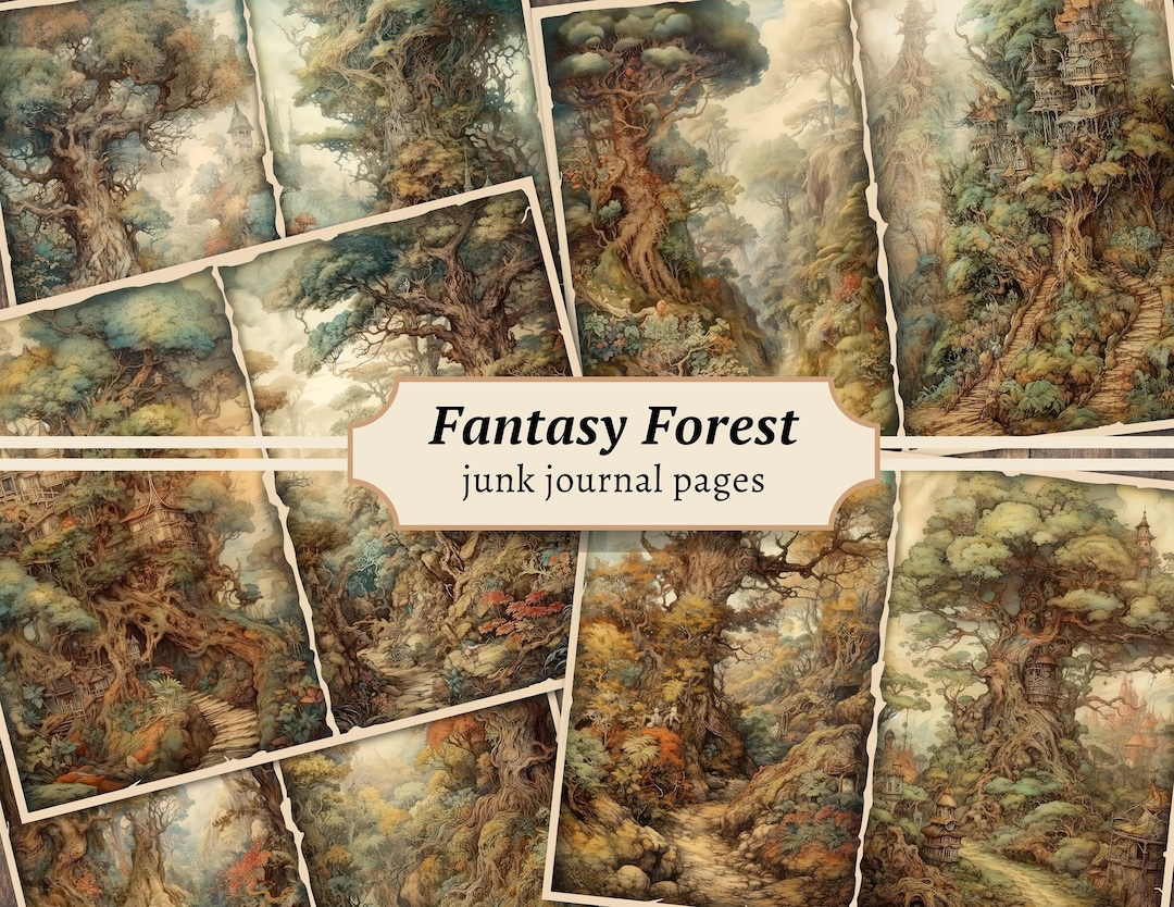 Fantasy Forest Junk Journal Pages, Enchanted Fairy Printable, Magical ...