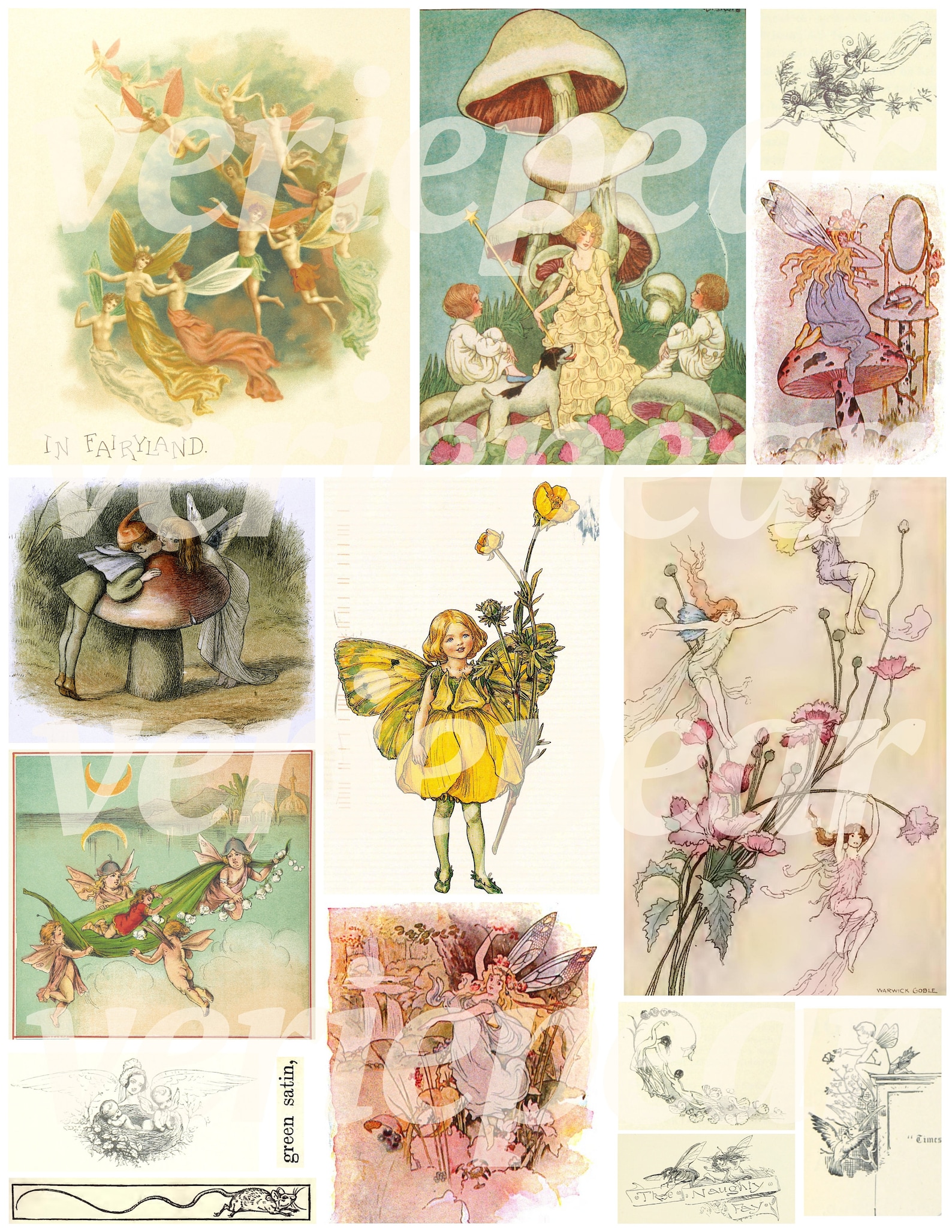 Vintage Fairy Ephemera | 70+ Pc | Printable Faerie Kit | Digital Junk ...