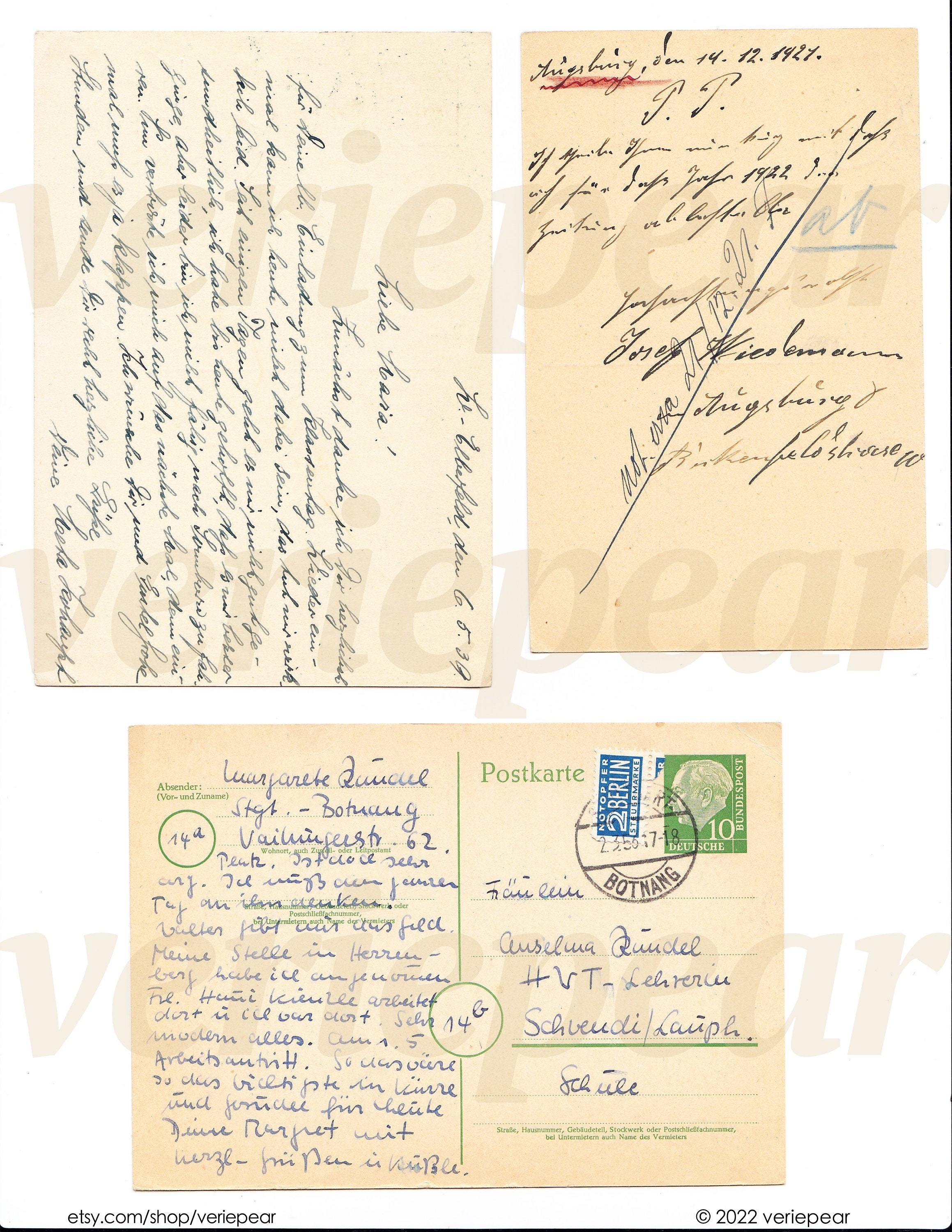Vintage Handwritten Postcards Digikit 15 Printable Letters - Etsy