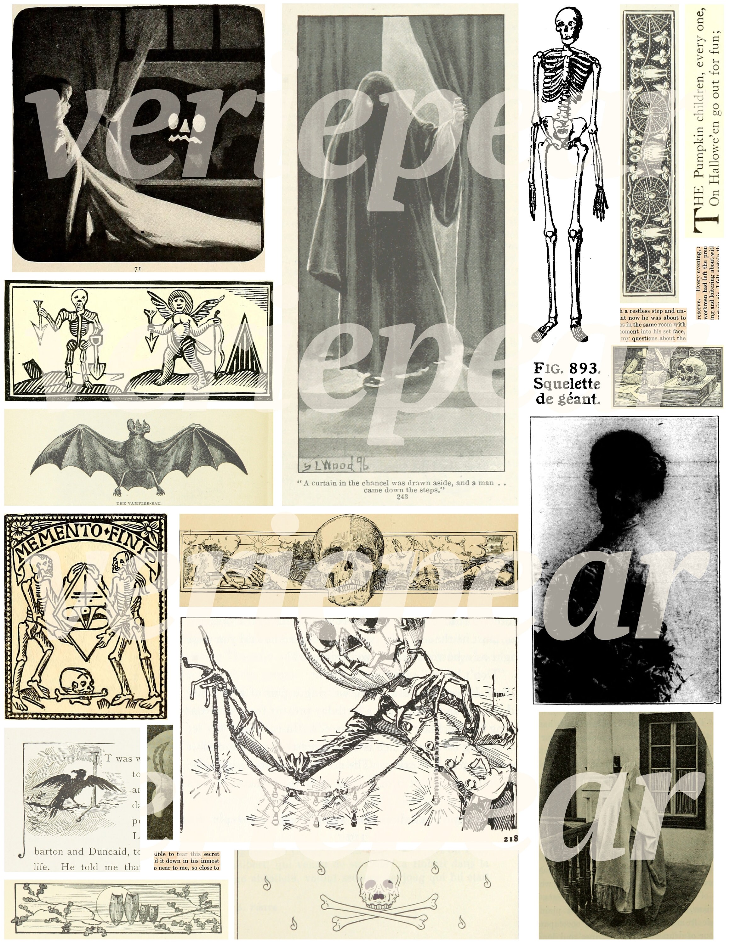 Halloween Vintage Ephemera 80 Pc Spooky Junk Journal - Etsy