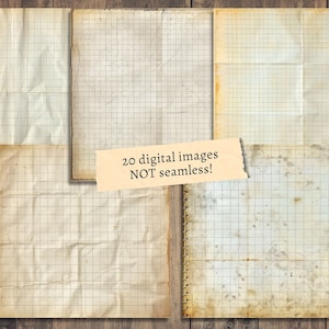 Vintage Graph Paper Digital, Distressed Junk Journal Pages, Scrapbook ...