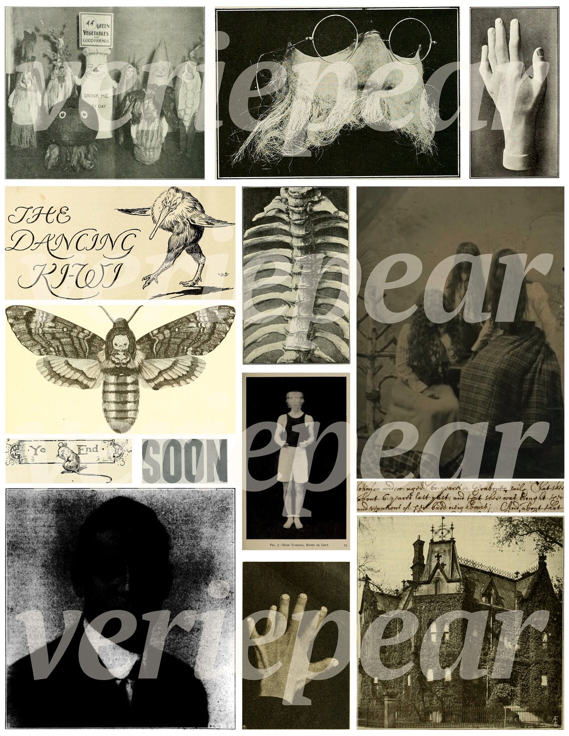 Creepy Vintage Ephemera Digikit 70 Pc Spooky Printables - Etsy