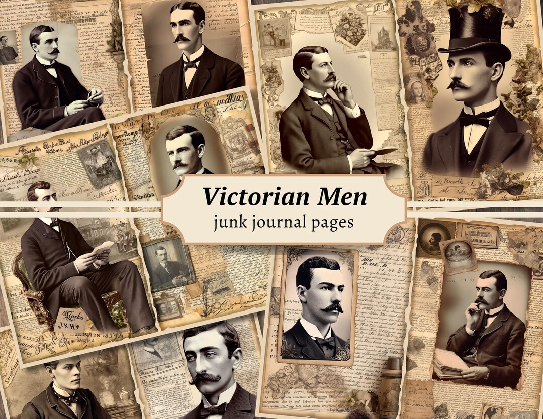 Victorian Men Junk Journal Pages, Digital Ephemera Kit, Antique ...