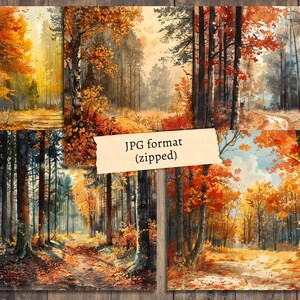 Autumn Forest Digital Papers, Junk Journal Page, Woodland Scrapbook Kit ...
