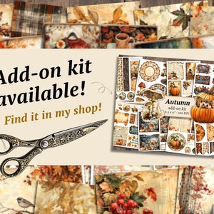Autumn Junk Journal Kit, Digital Scrapbook Paper, Fall Printable ...
