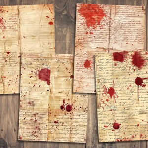 Bloody Letters Digital Papers, Vintage Scrapbook Kit, Handwriting ...