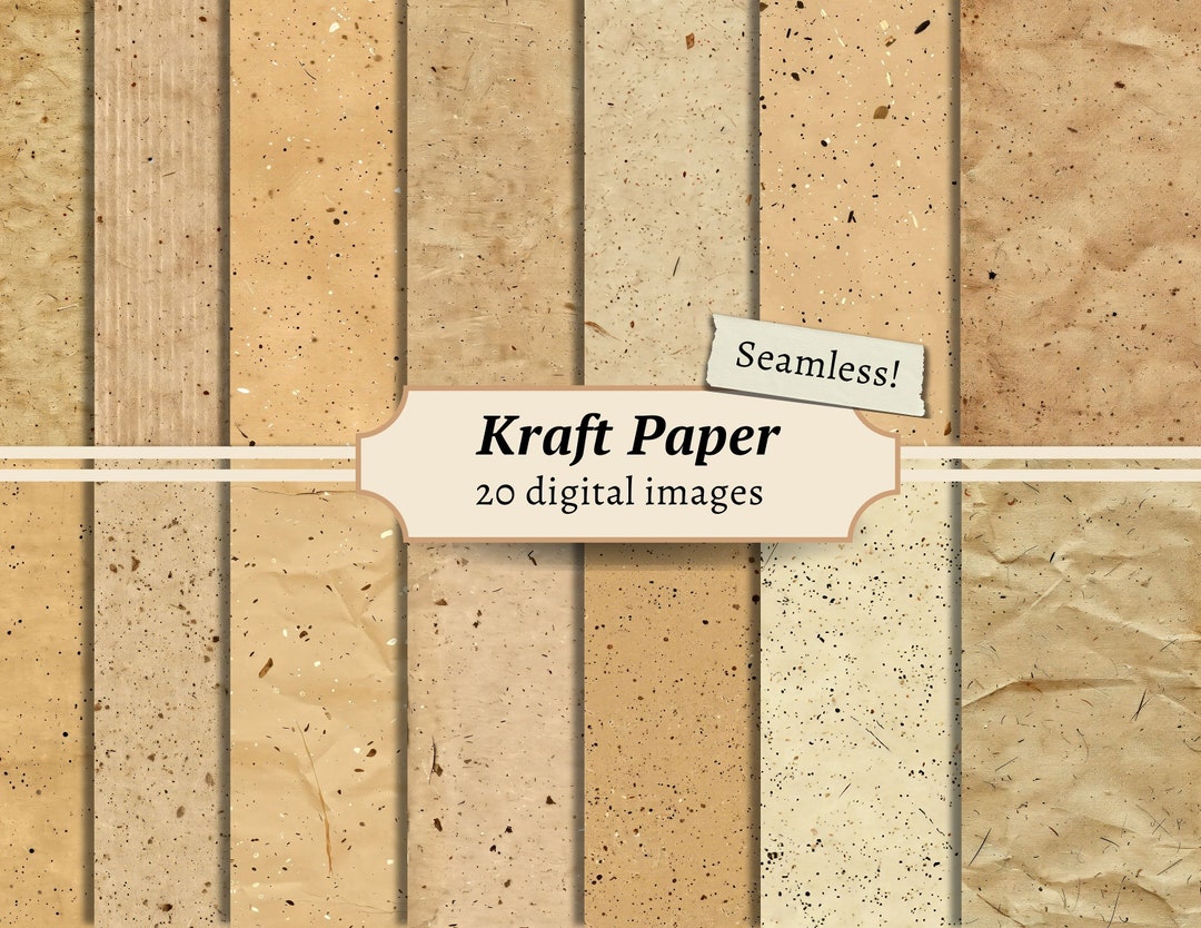 Kraft Paper Seamless Digital, Distressed Scrapbook Background Kit ...