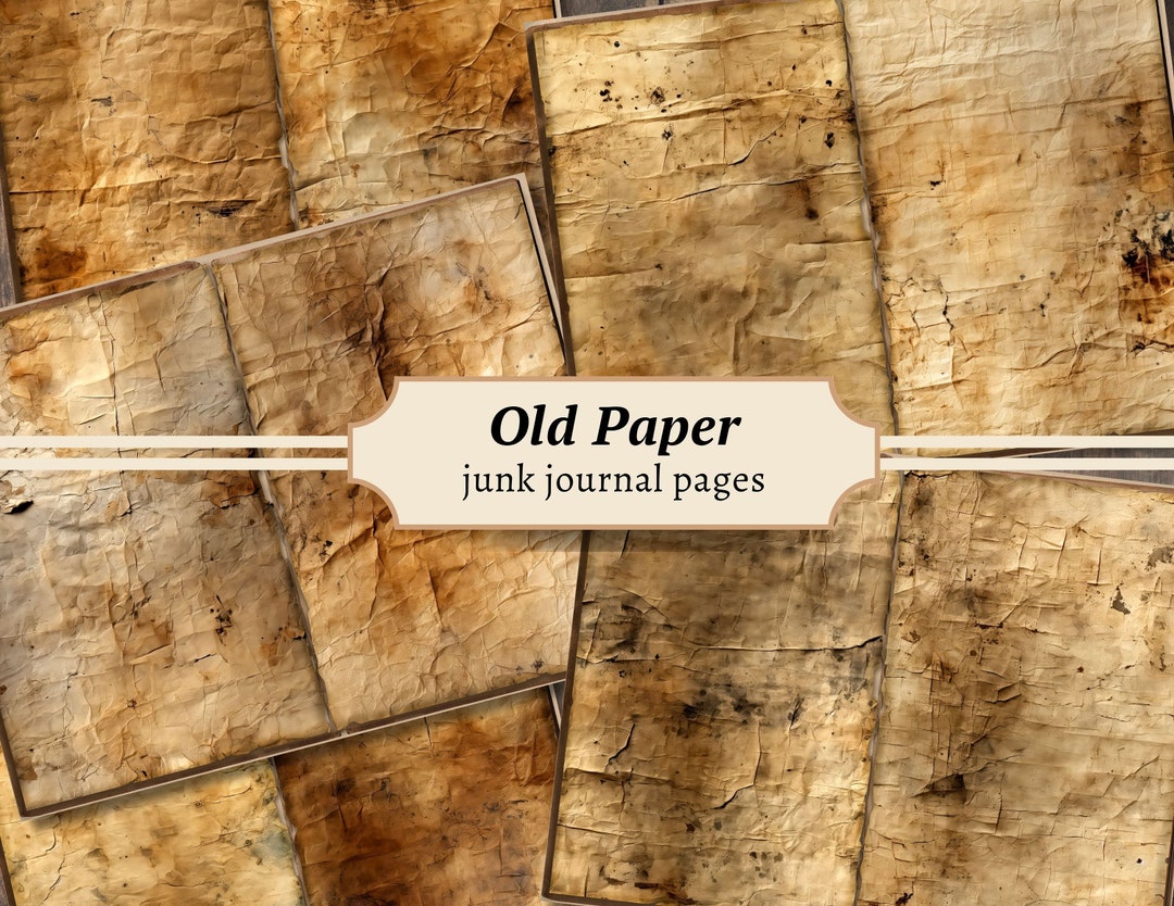 Old Paper Junk Journal Pages, Digital Scrapbook Kit, Antique Book ...