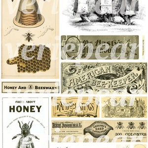 Vintage Bee Ephemera | 60+ Pc | Digital Junk Journal Paper, Printable ...