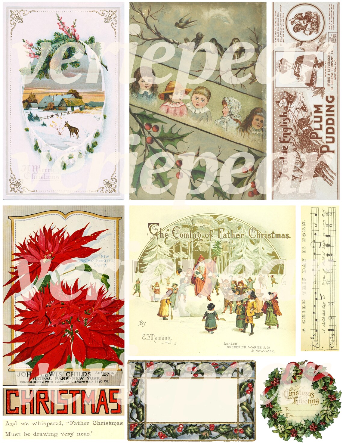 Vintage Christmas Ephemera 60 Pc Xmas Junk Journal - Etsy
