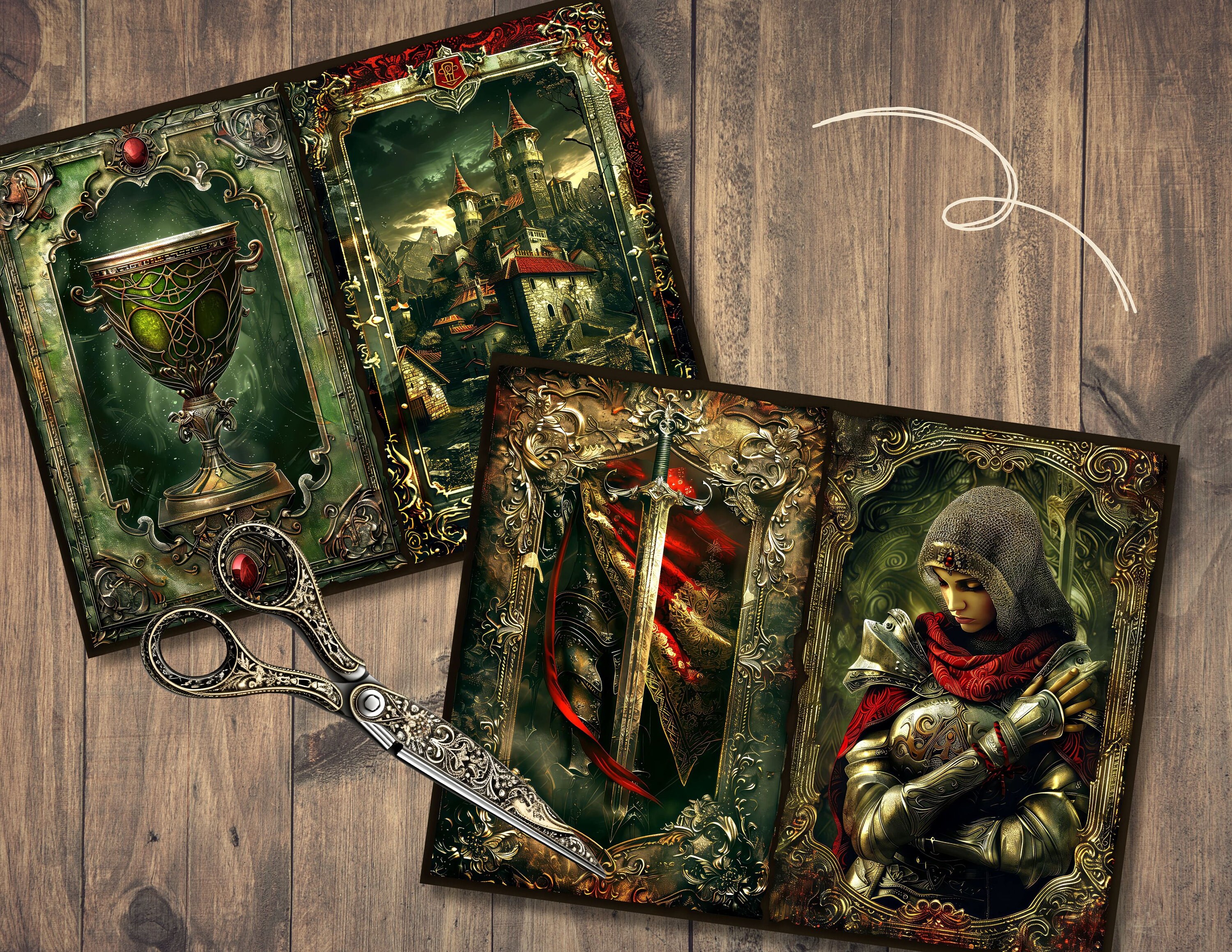 Medieval Junk Journal Pages, Digital Scrapbook Paper Kit, Castle ...