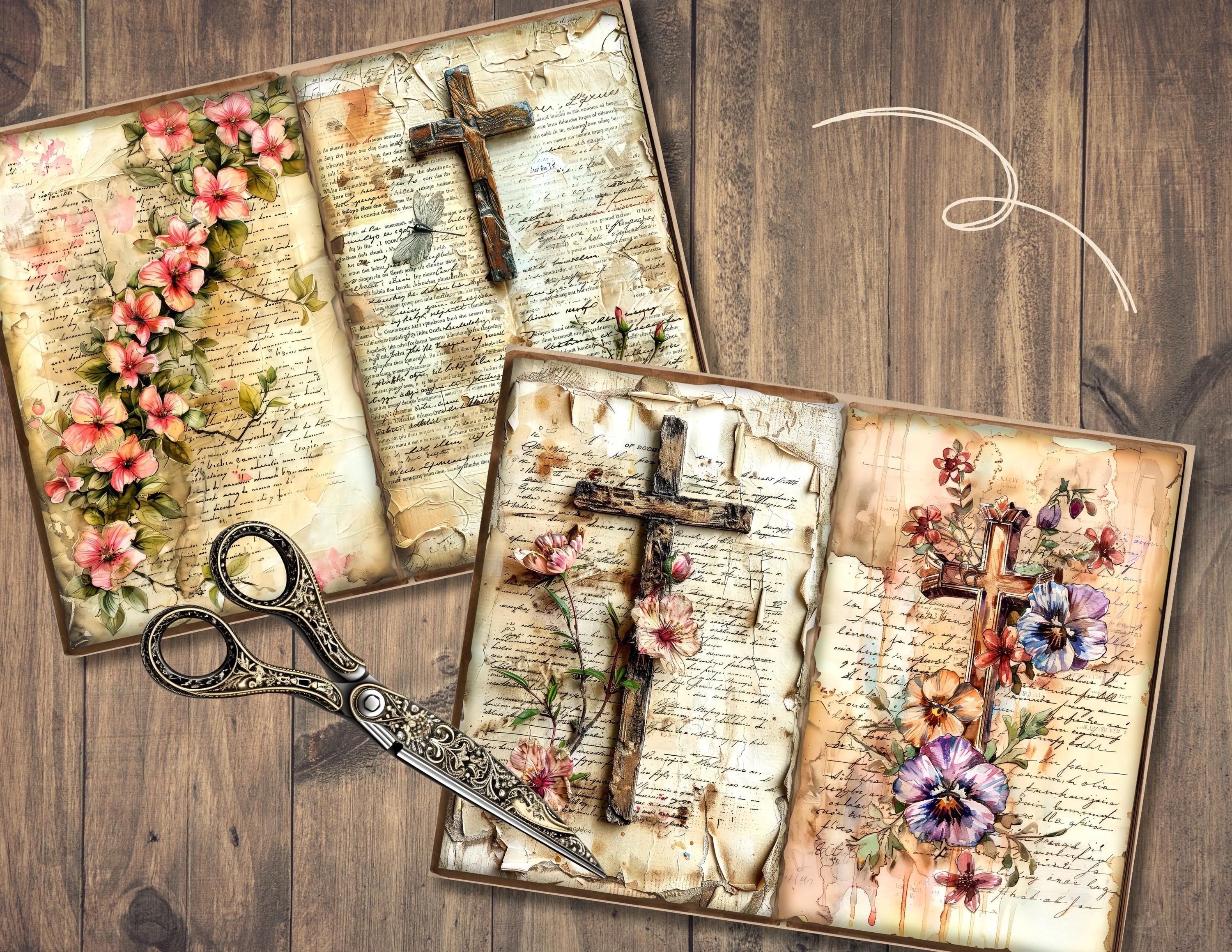 Scripture Scraps Junk Journal Pages, Digital Scrapbook Kit, Religious ...