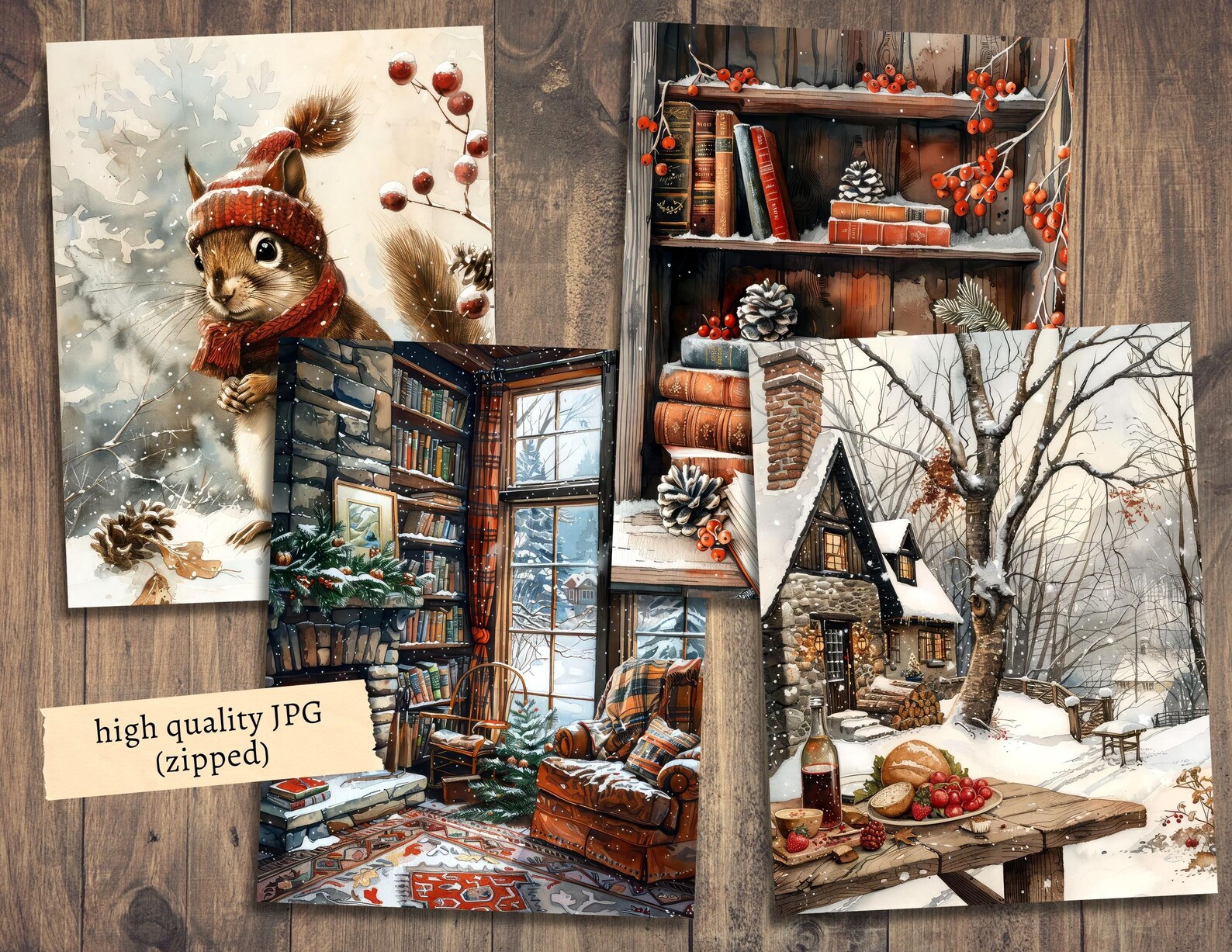 Cozy Winter Junk Journal Pages, Digital Scrapbook Paper Kit, Snow ...