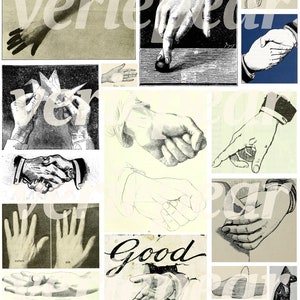 Vintage Hand Ephemera | 75+ Pc | Pointing Hand Clipart, Printable ...