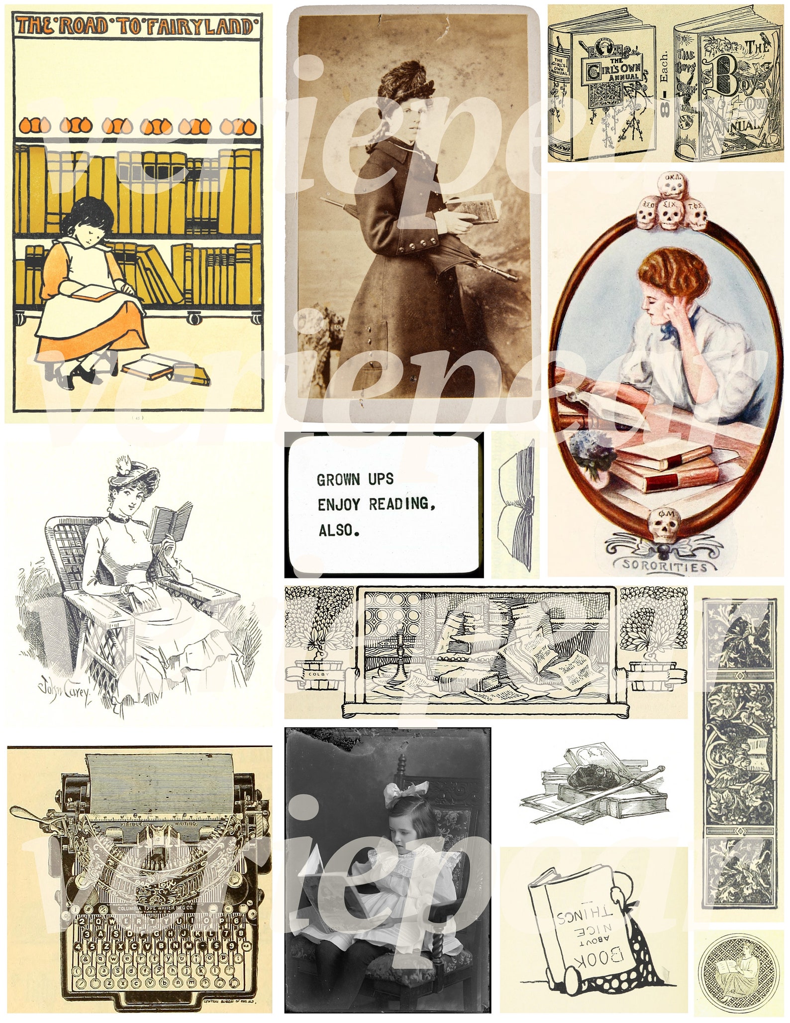 Vintage Book Ephemera 65 Pc Digital Library Junk Journal - Etsy